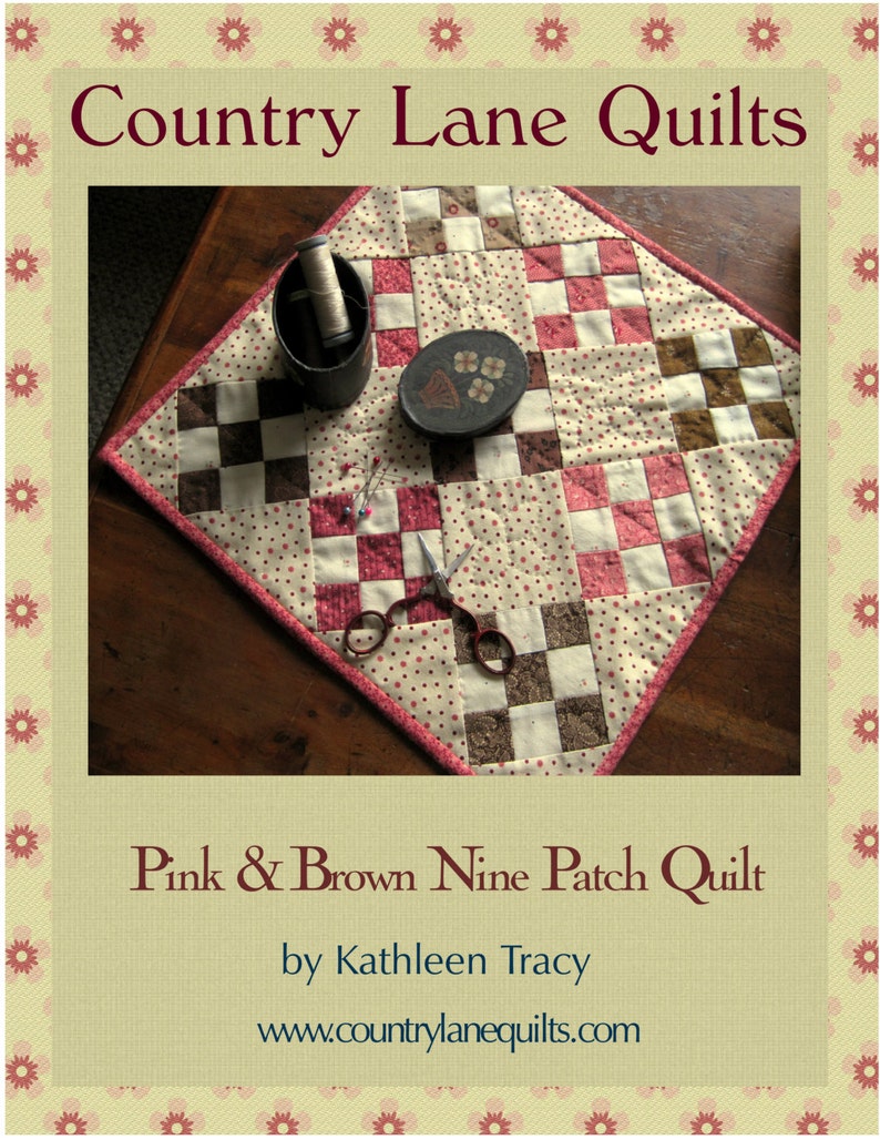 Easy Doll Quilt Pattern Pink and Brown Nine-patch Quilt - Etsy