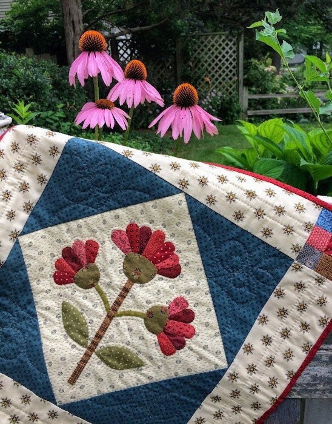 Small Quilt Pattern - Spring Bouquet - Easy Applique - Etsy
