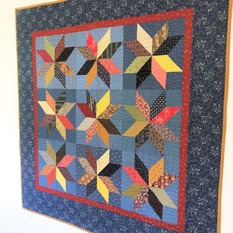 Scrappy Stars Quilt Pattern Civil War Stars Wall Quilt - Etsy