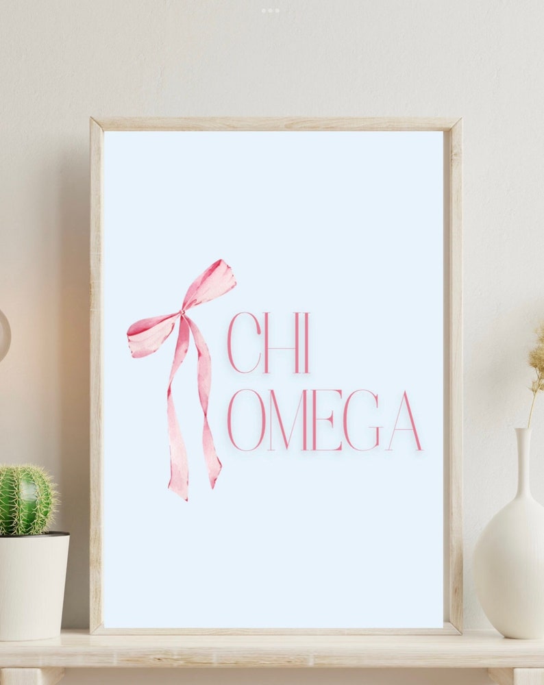 Chi Omega Bow Print - Etsy