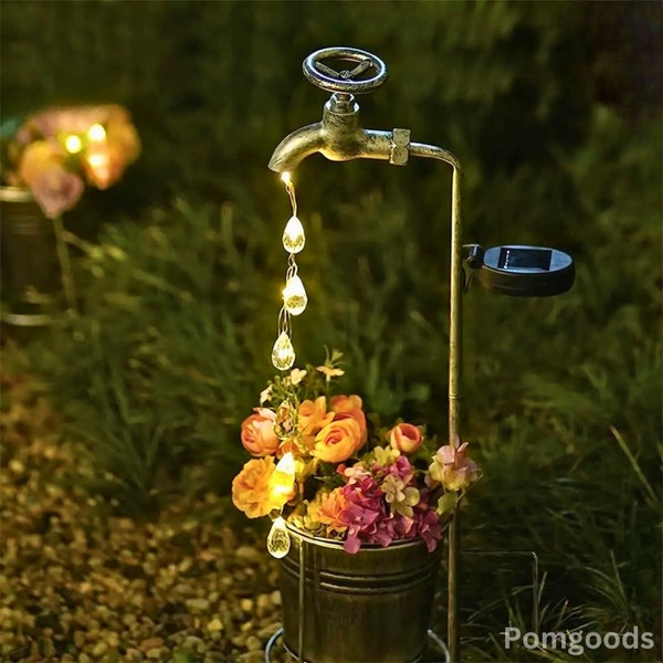 Solar Water Fountain Outdoor Garden - Etsy