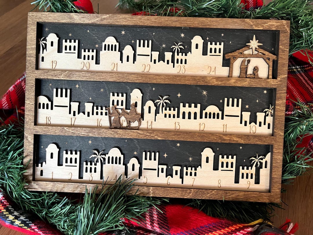 Wooden Nativity Advent Calendar: Christmas Countdown to Bethlehem - Etsy