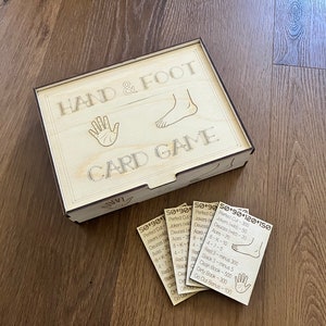Hand & Foot Card Game: Wooden Quick Guide Reference Card - Etsy