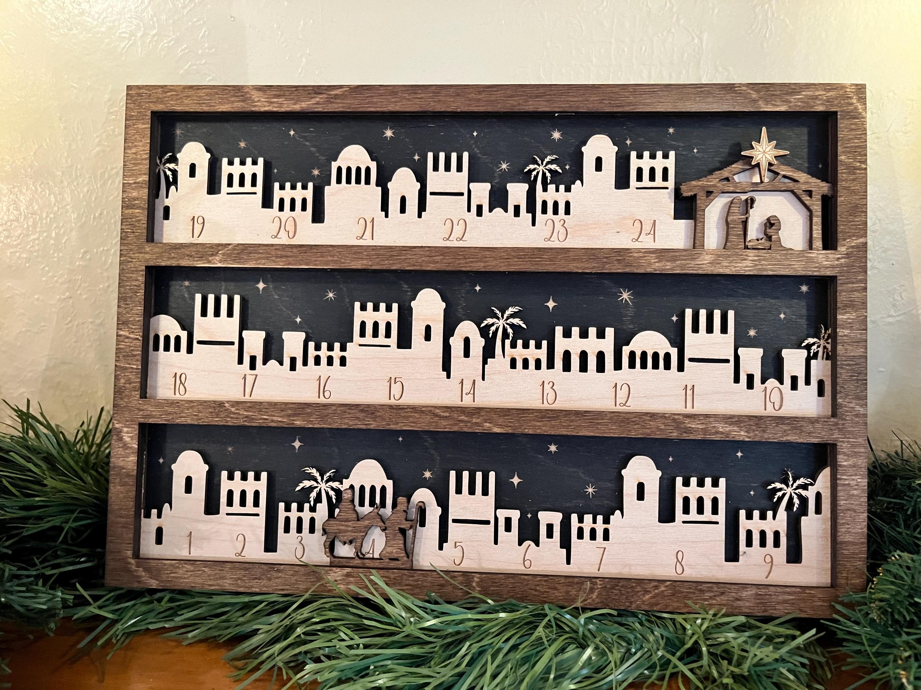 Wooden Nativity Advent Calendar: Christmas Countdown to Bethlehem - Etsy