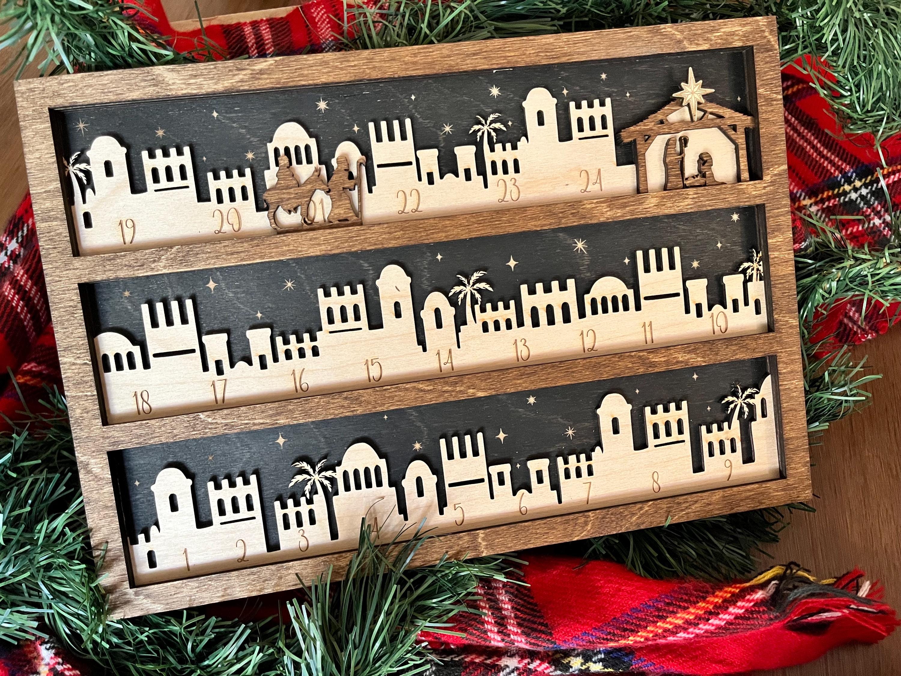 Wooden Nativity Advent Calendar: Christmas Countdown to Bethlehem - Etsy