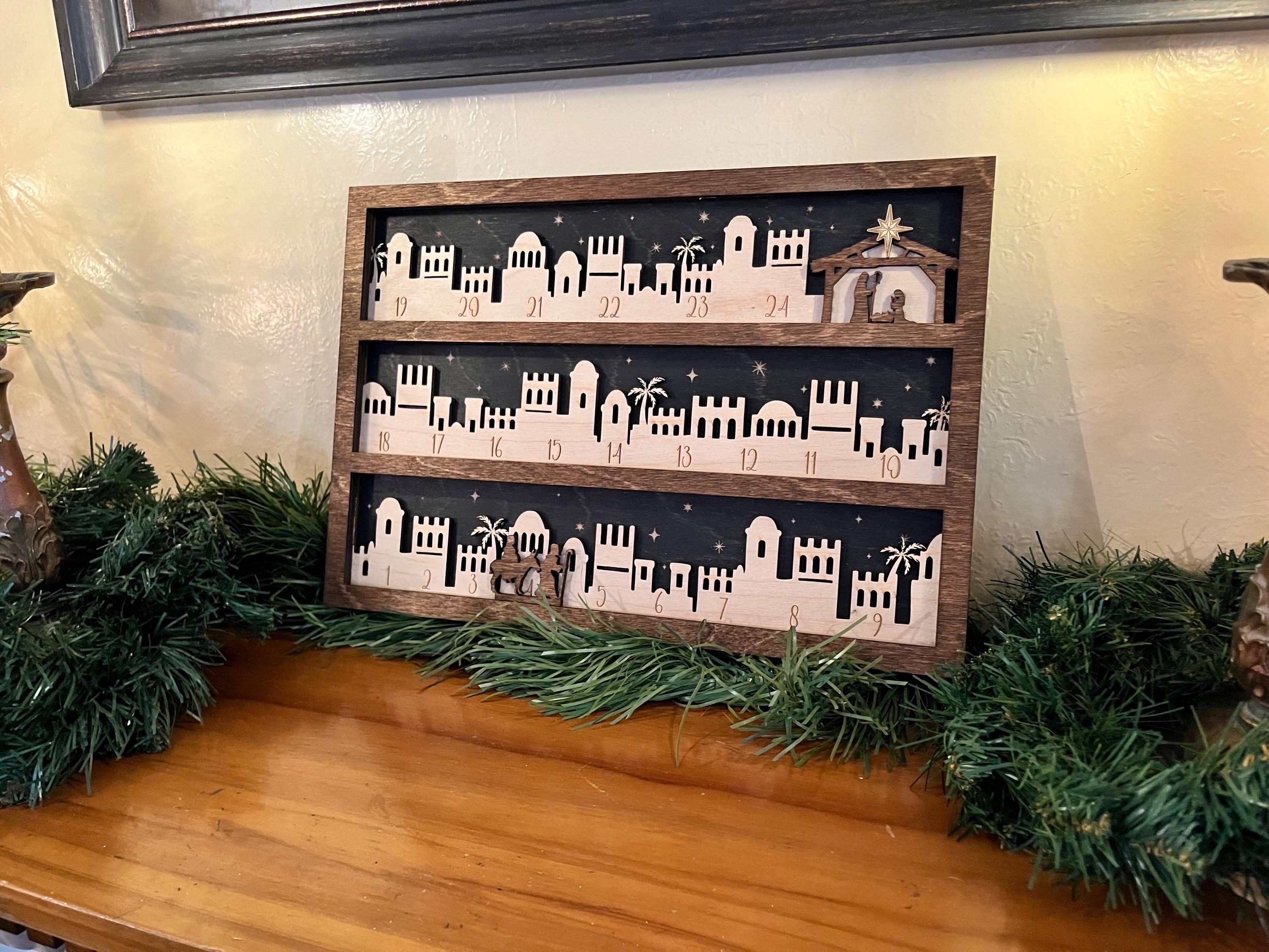 Wooden Nativity Advent Calendar: Christmas Countdown to Bethlehem - Etsy
