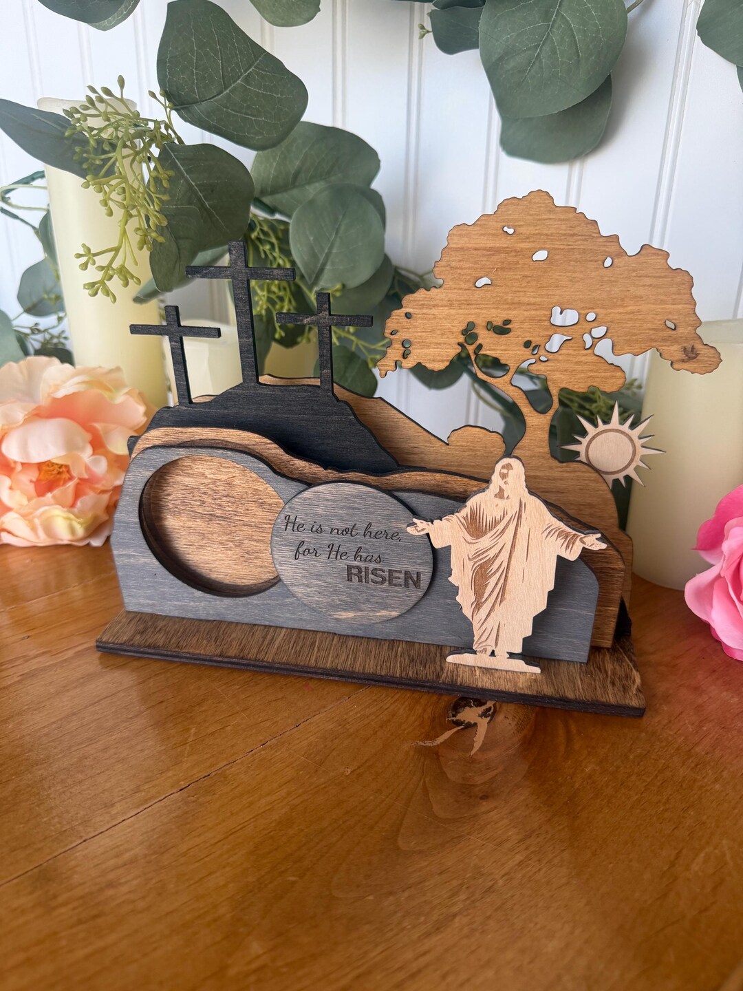Easter Display Advent, Christ Centered Easter Decor, Scripture ...