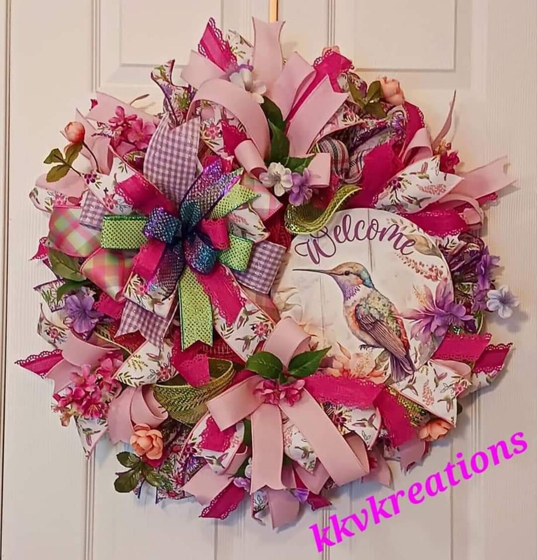 Hummingbird Spring Welcome Wreath - Etsy
