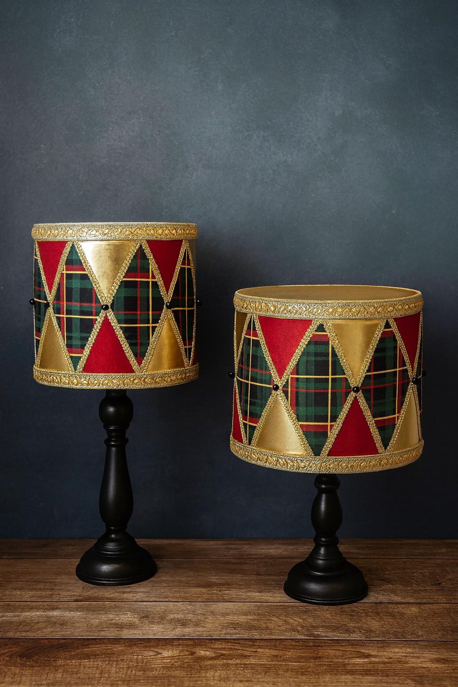 Nutcracker Plaid Drum Centerpiece | Handmade Christmas Drum Decor | Red ...