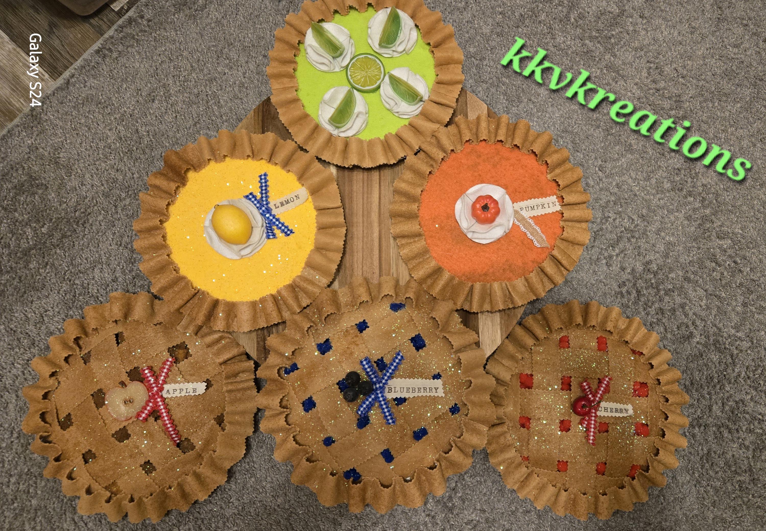 Faux Blueberry, Cherry,apple Pie Décor – Realistic Fake Pie Display ...