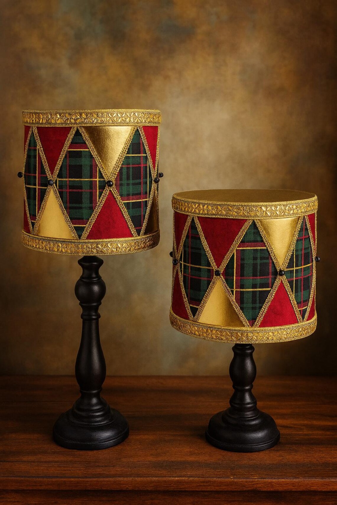 Nutcracker Plaid Drum Centerpiece | Handmade Christmas Drum Decor | Red ...