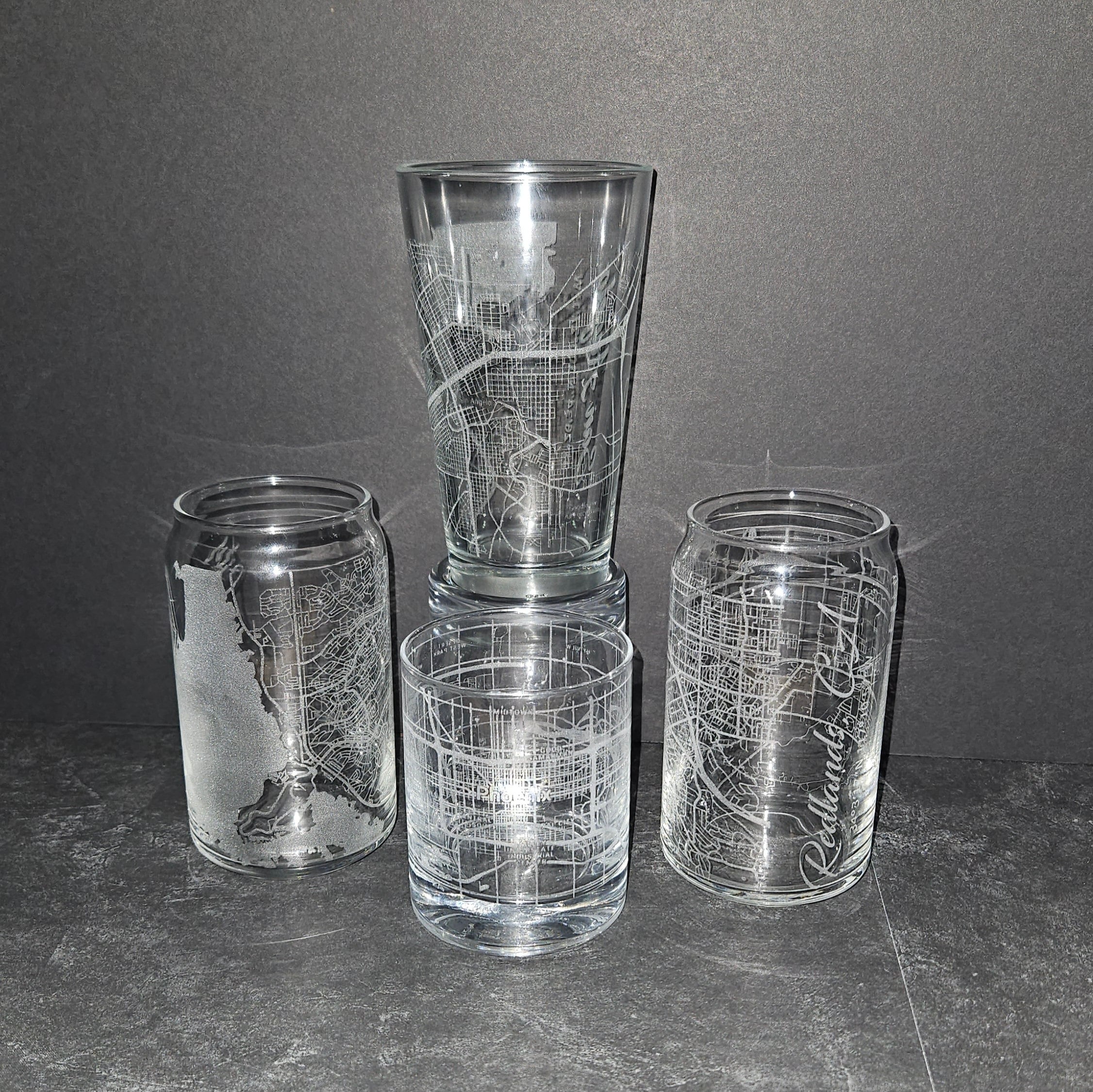Custom City Map Glass Cups - Personalized City Map Glassware - Perfect ...