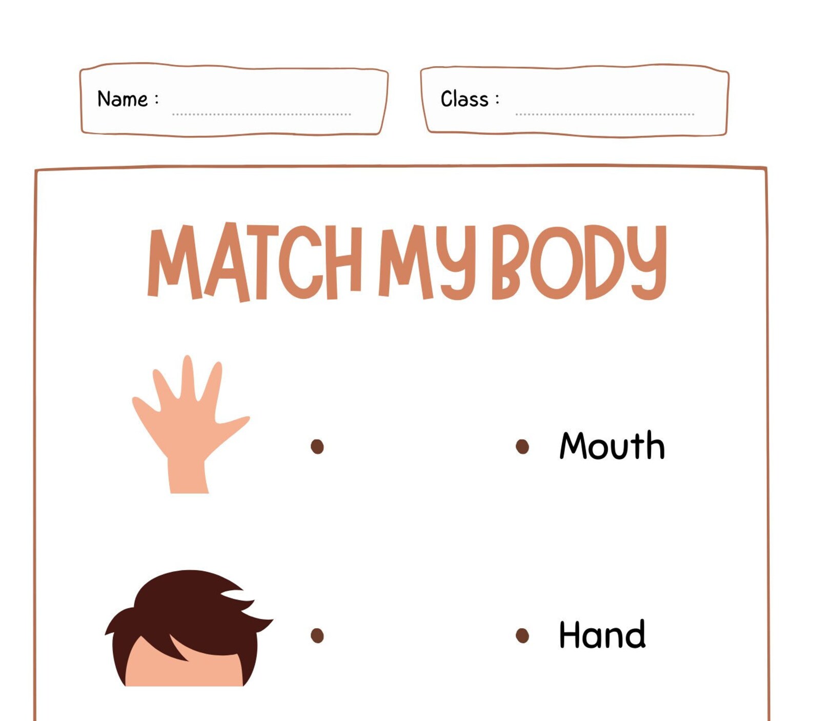 Learning Body Vocabulary - Etsy