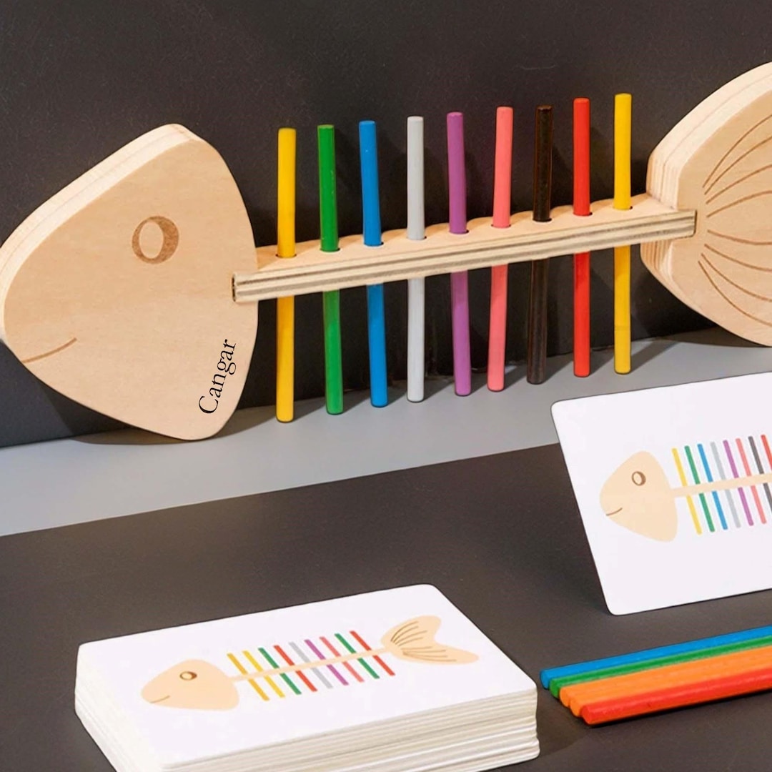 Personalization Color Matching Toy, Color Matching Wood Toy, Montessori ...