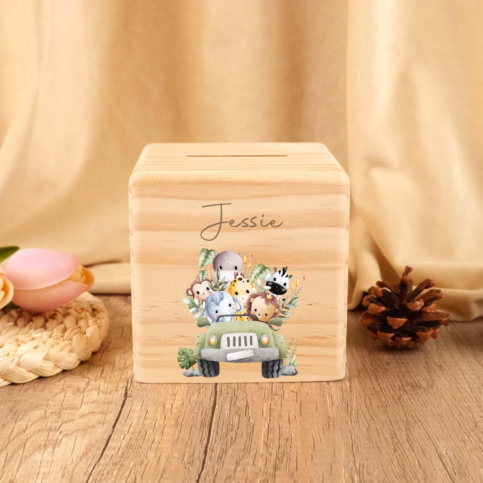 Personalised Engraved Animal Money Box Bank, Wooden Animal Money Box ...