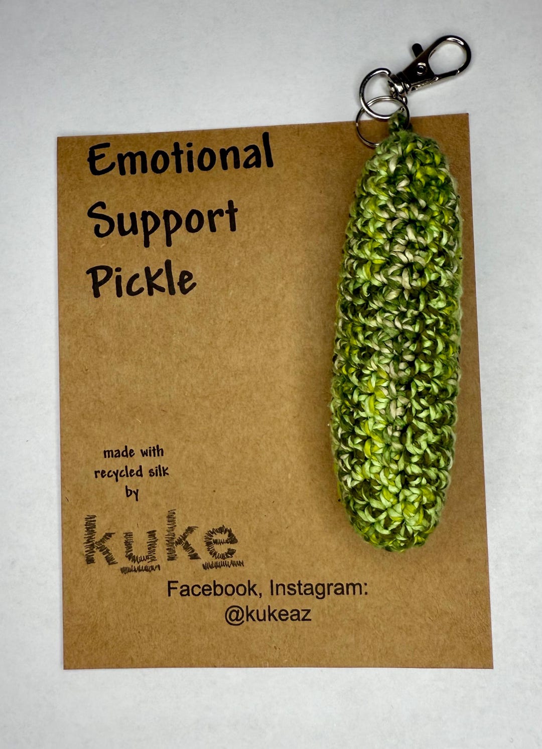 Emotional Support Pickle Bauble With Hanging Clip for Keychain - Etsy