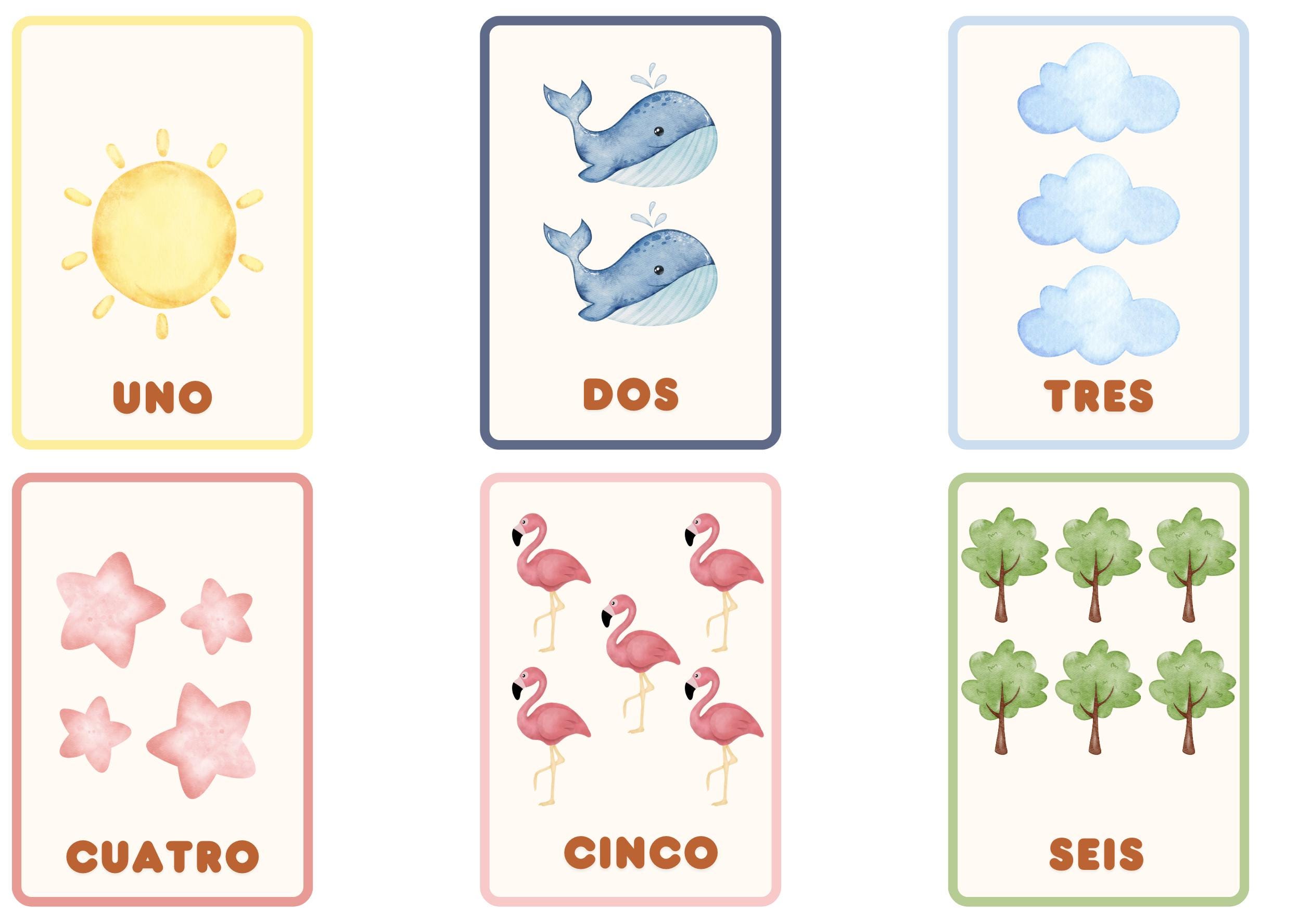 Tarjetas Para Contar Del 1 Al 12 Para Niños - Etsy