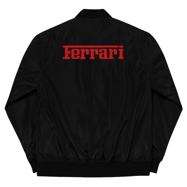 Ferrari Bomber Black Jacket | Ferrari Biker Jacket | Black Bomber | F1 ...