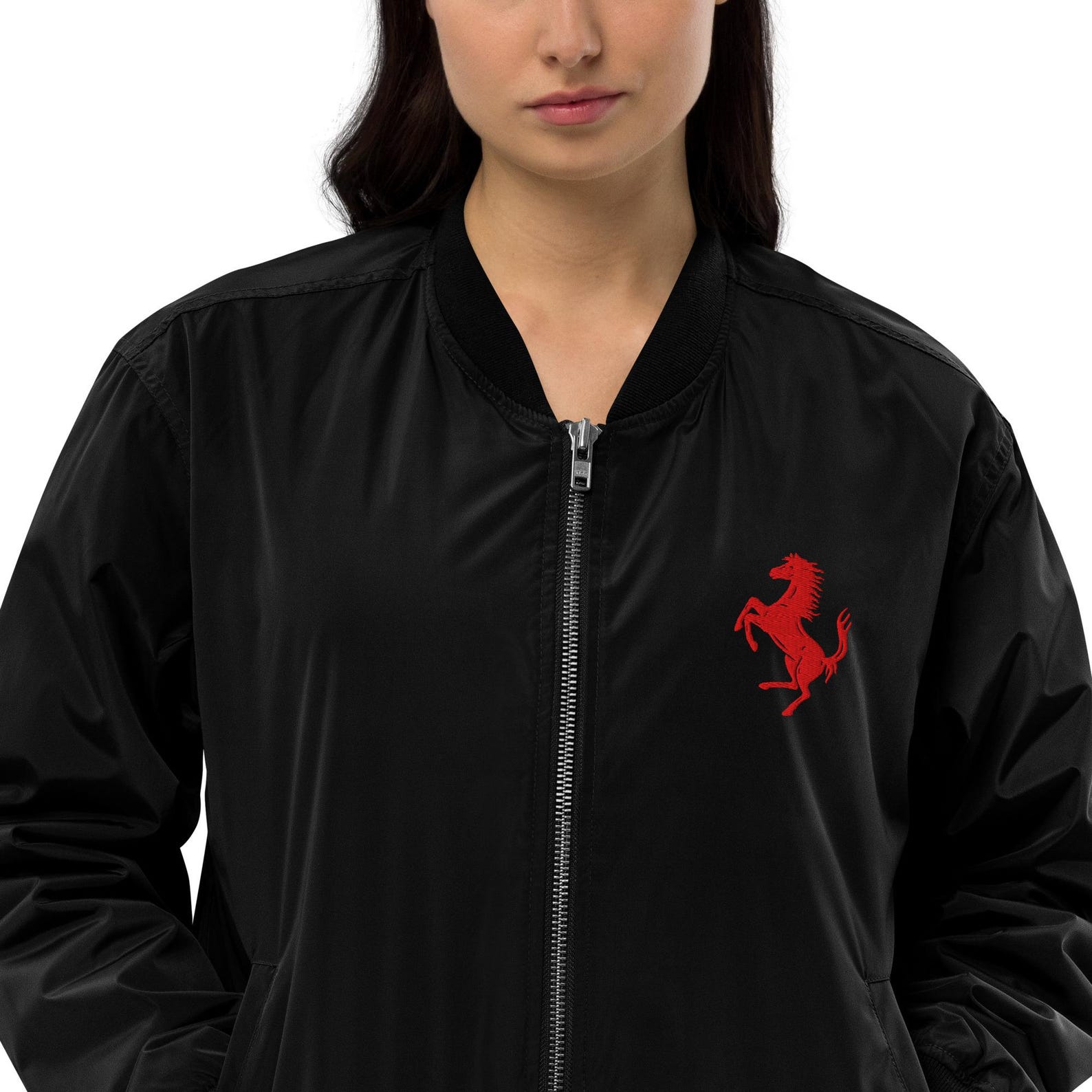 Ferrari Bomber Black Jacket | Ferrari Biker Jacket | Black Bomber | F1 ...