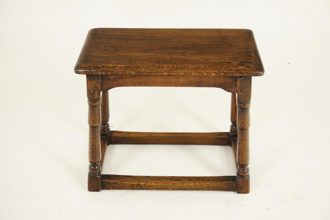 Vintage Oak Scottish Foot Stool, Bench,joint Stool,end Table, Scotland ...