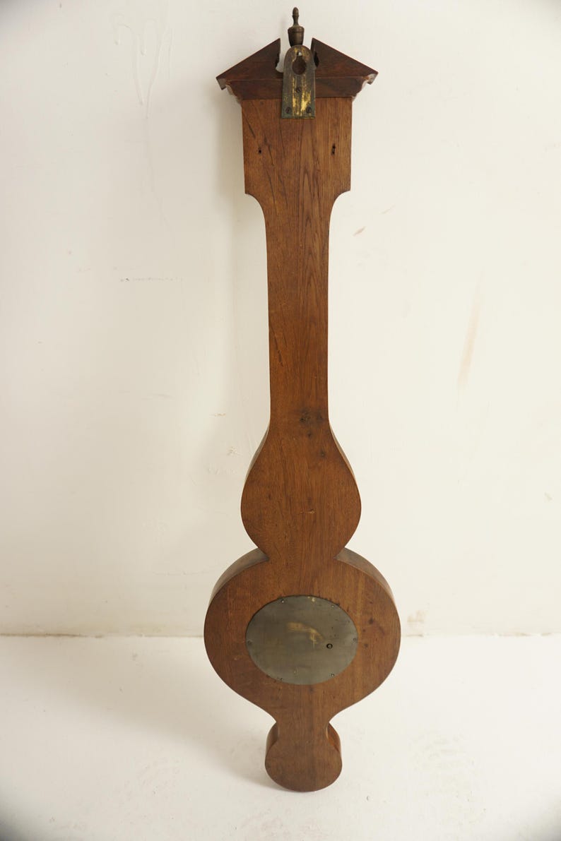 19th Century Inlaid Oak Banjo Barometer by P. Stevenson Edinburgh ...