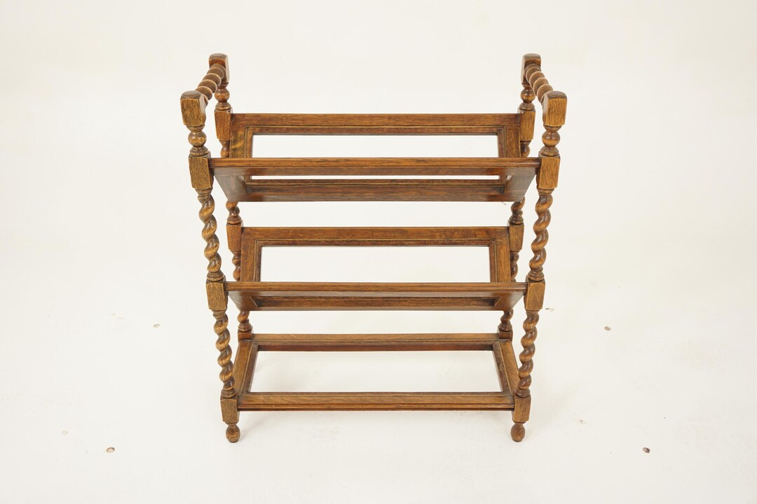 Antique Oak Arts &crafts Oak Book Trough, Book Rack, Bookcase, Two Tier ...