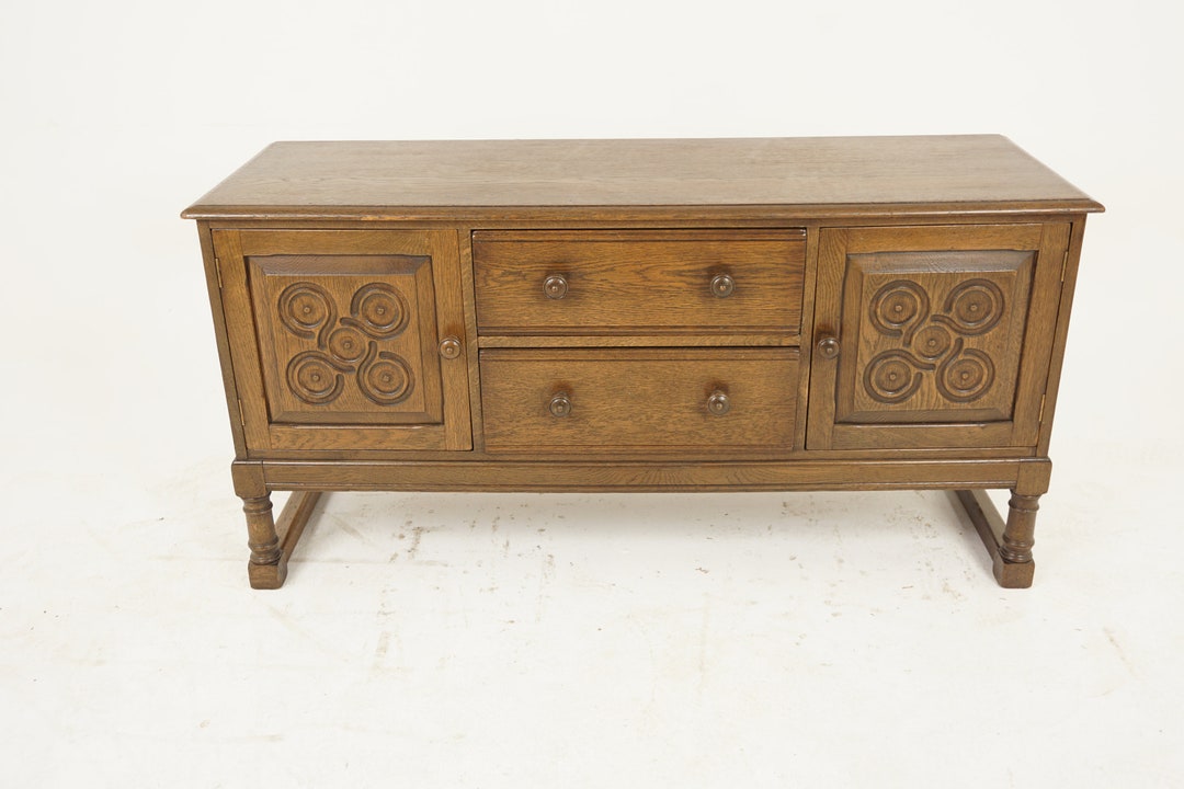 Vintage Solid Oak Sideboard, Dresser, Buffet, Scotland 1930 F-1157 - Etsy