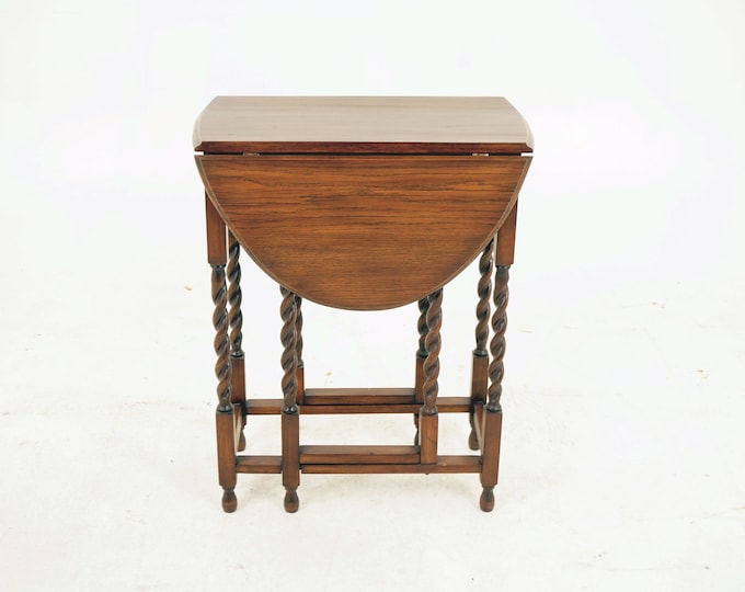 Oak Barley Twist Oval Gateleg , Drop Leaf Table Scotland 1920, F-1204 - Etsy