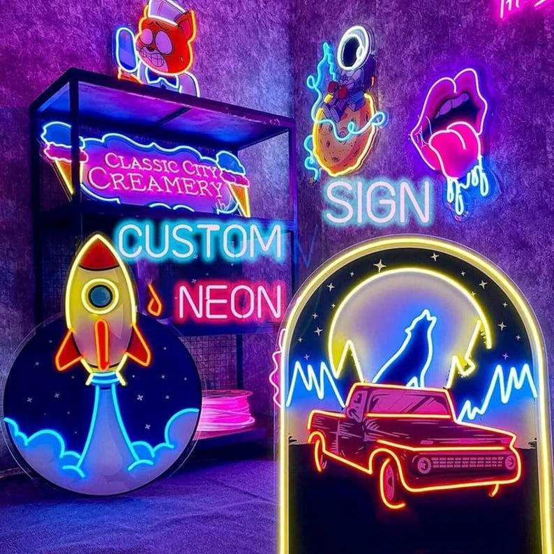 Custom UV Printed Neon Sign – LED Wall Art, Acrylic Neon Home Decor ...
