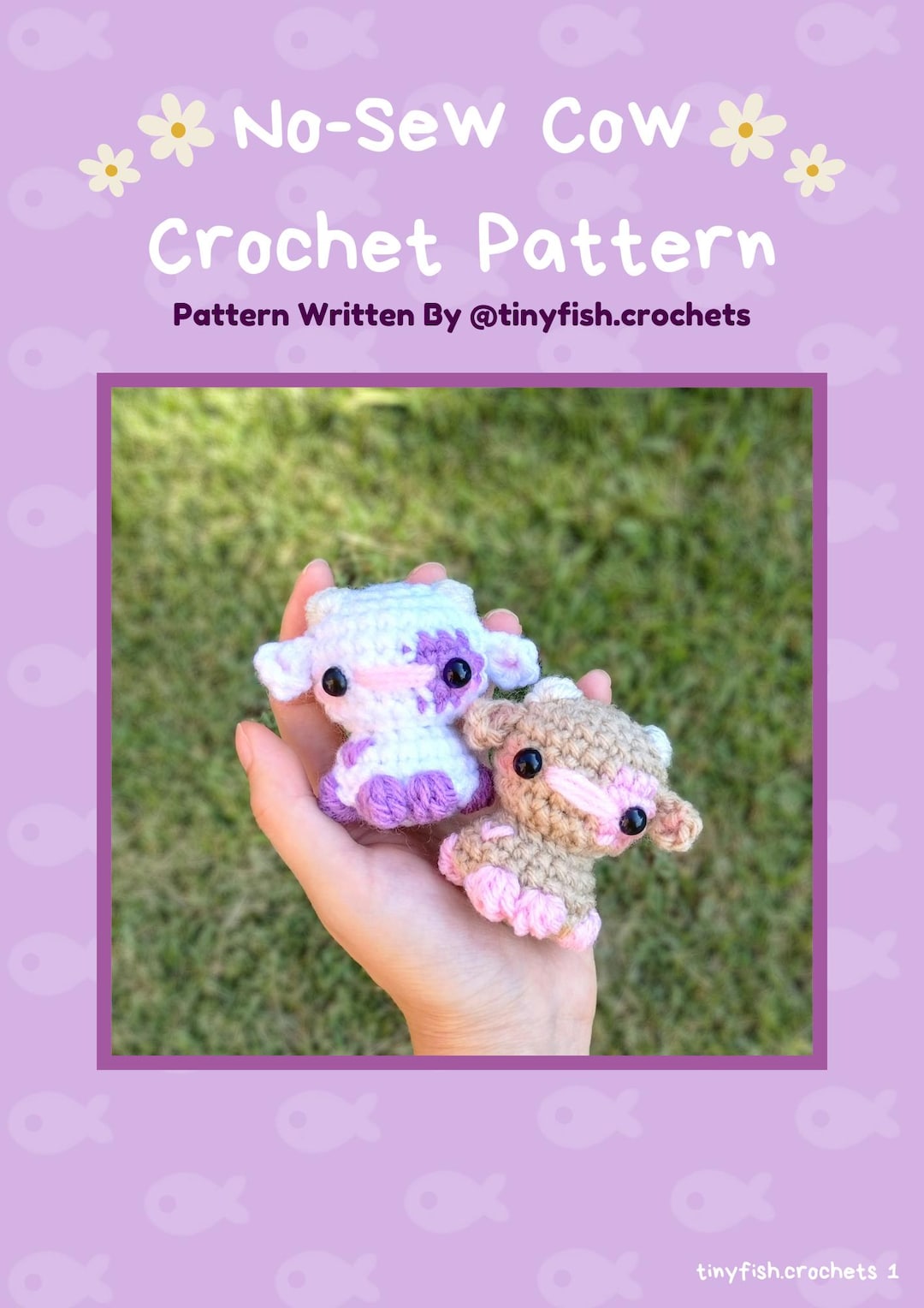 Crochet No Sew Cow Amigurumi Pattern - Etsy