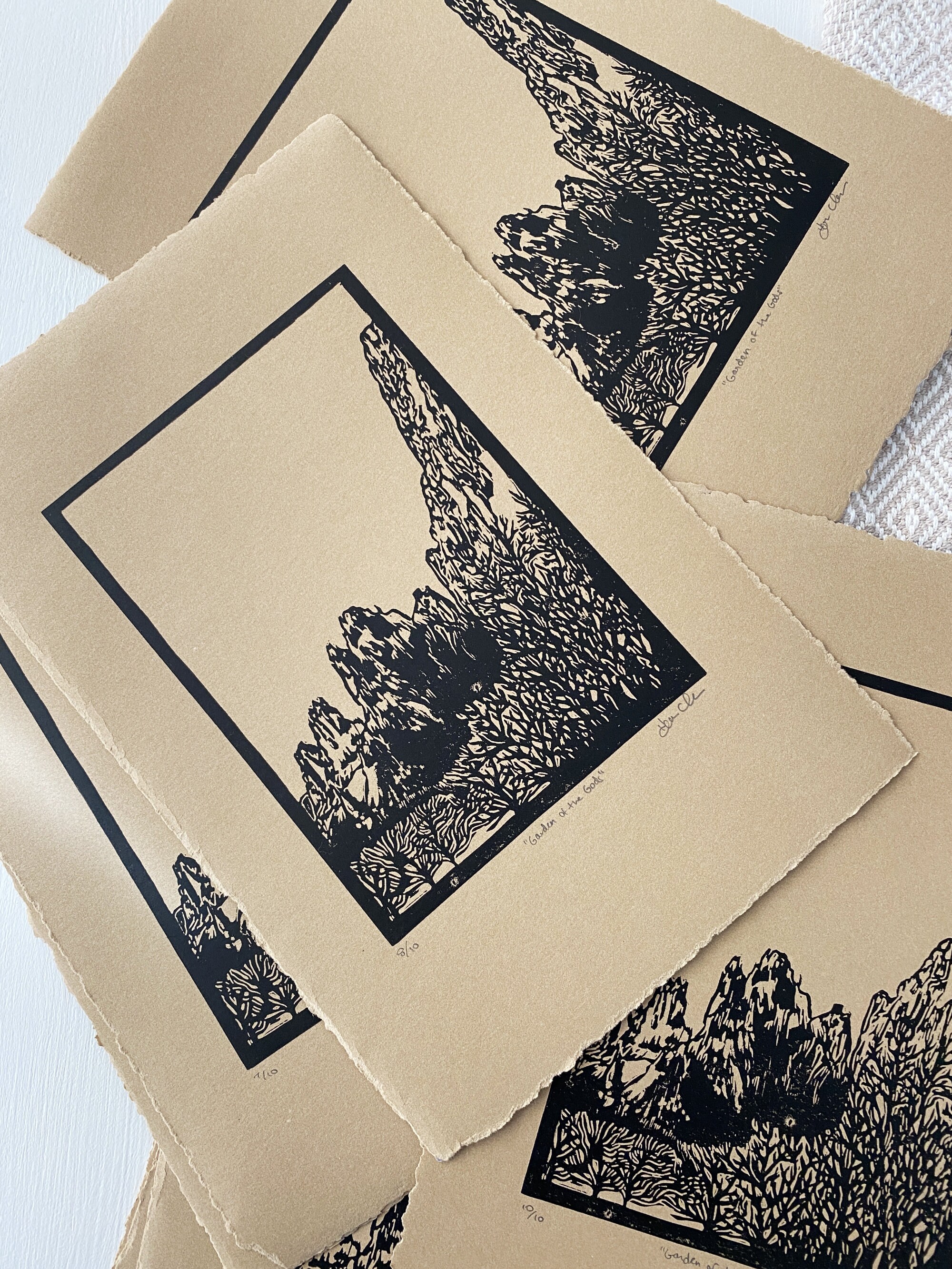 Garden of the Gods View Linocut Original Art Print - Etsy
