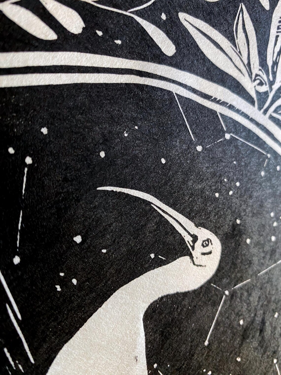 Ibis Linocut - Original Art Print - Hand-printed Florida Bird Block ...