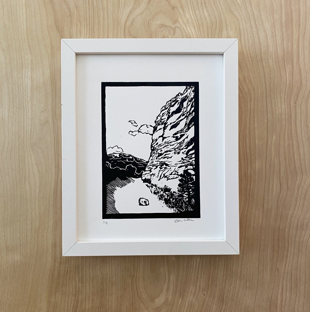 Monument Linocut - Original Art Print - Colorado Hiking - Etsy