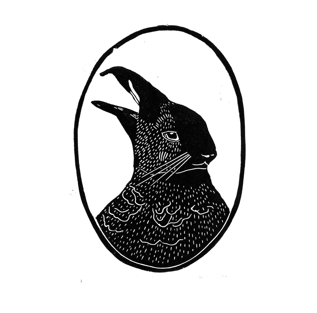 Illusion | Original Linocut Print | Block Print | Rabbit Crow ...