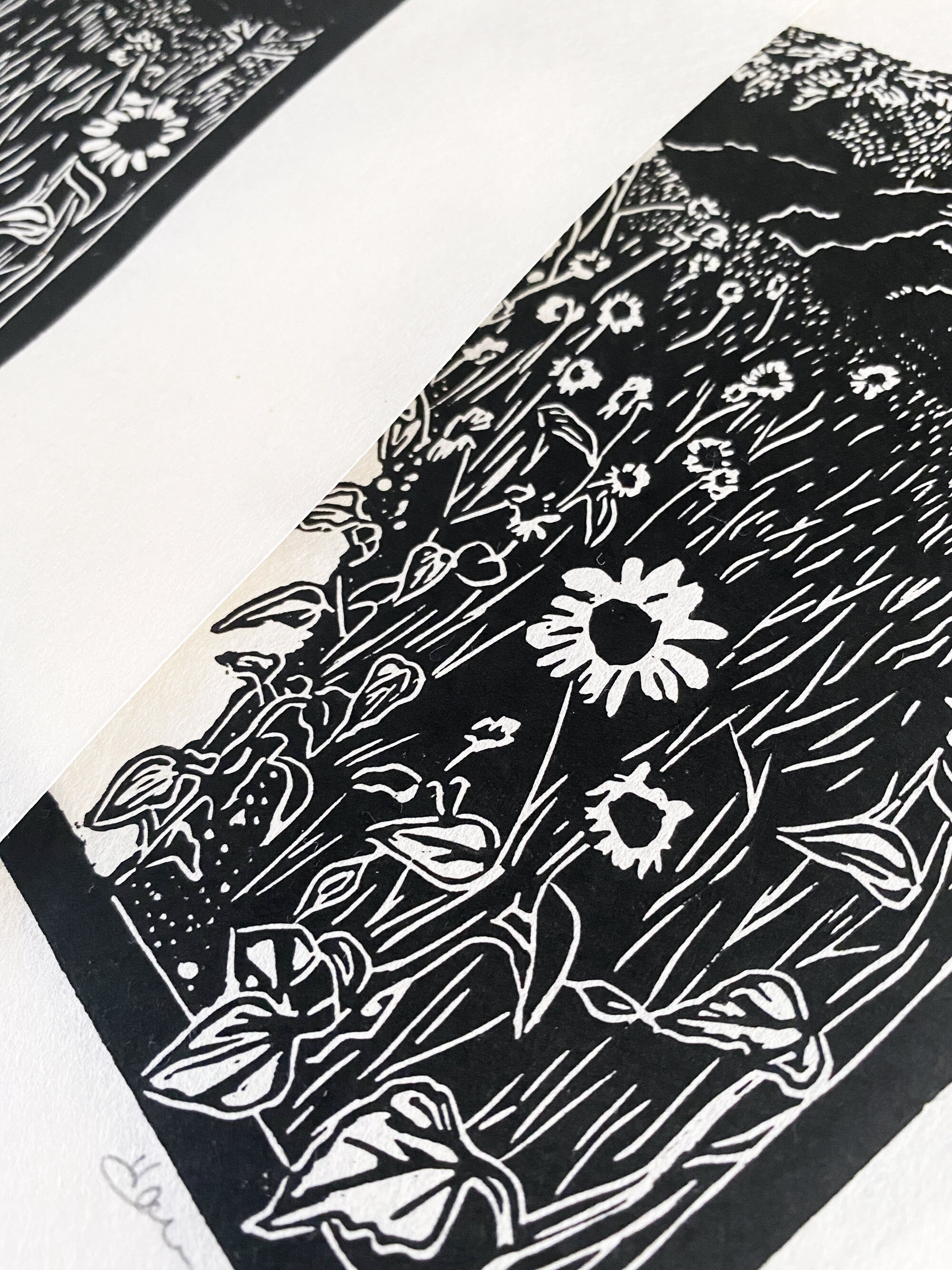 Blodgett Peak Open Space Linocut - Original Art Print - Colorado Hiking ...