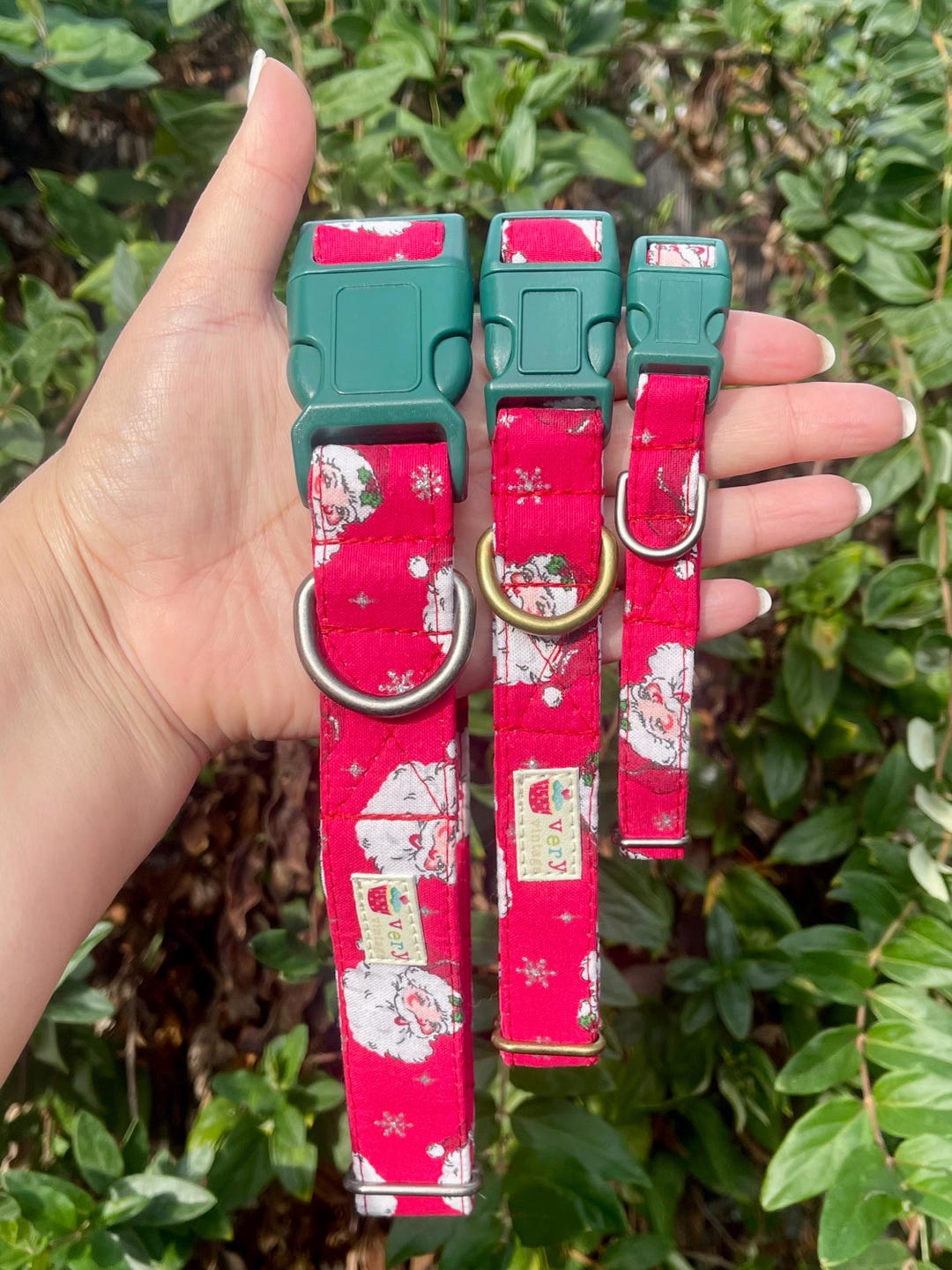 Vintage Santa Dog Collar – Red Christmas Collar – Holiday Pet Gift ...