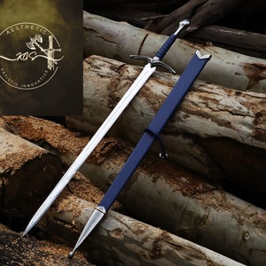 Blue Glamdring Sword, Monogram Sword, Medieval Sword, Custom Glamdring ...