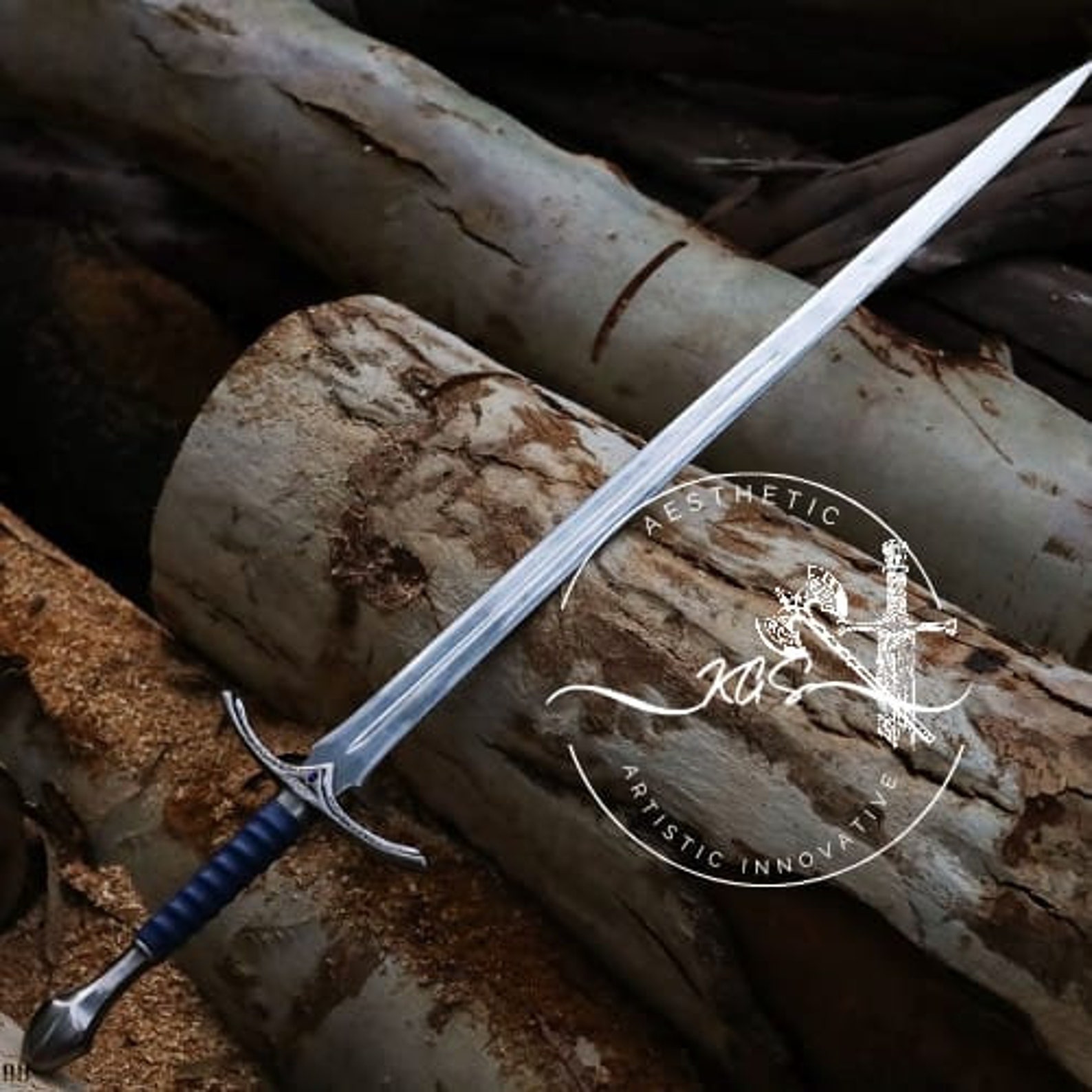 Blue Glamdring Sword, Monogram Sword, Medieval Sword, Custom Glamdring ...