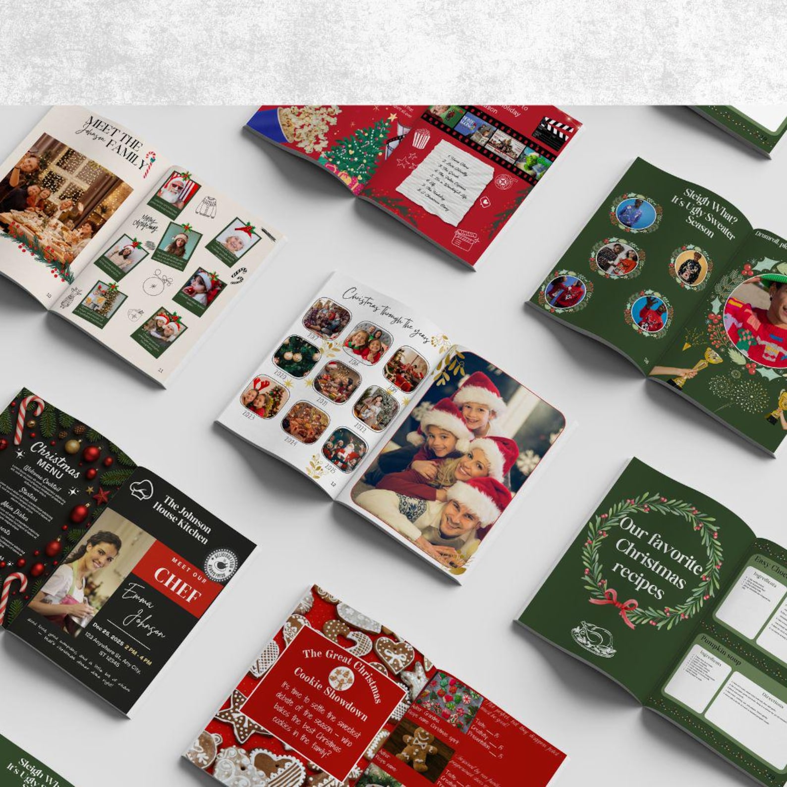 Family Christmas Magazine Template | Editable Canva Template ...