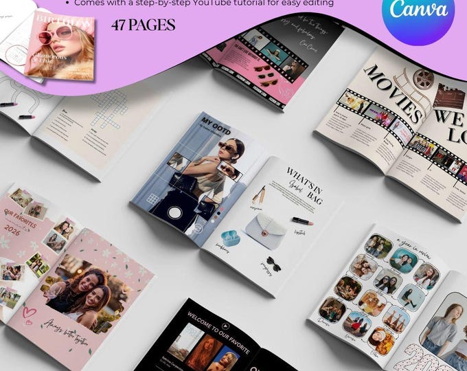 55-pages Custom Birthday Magazine Template Editable on Canva - Etsy Canada