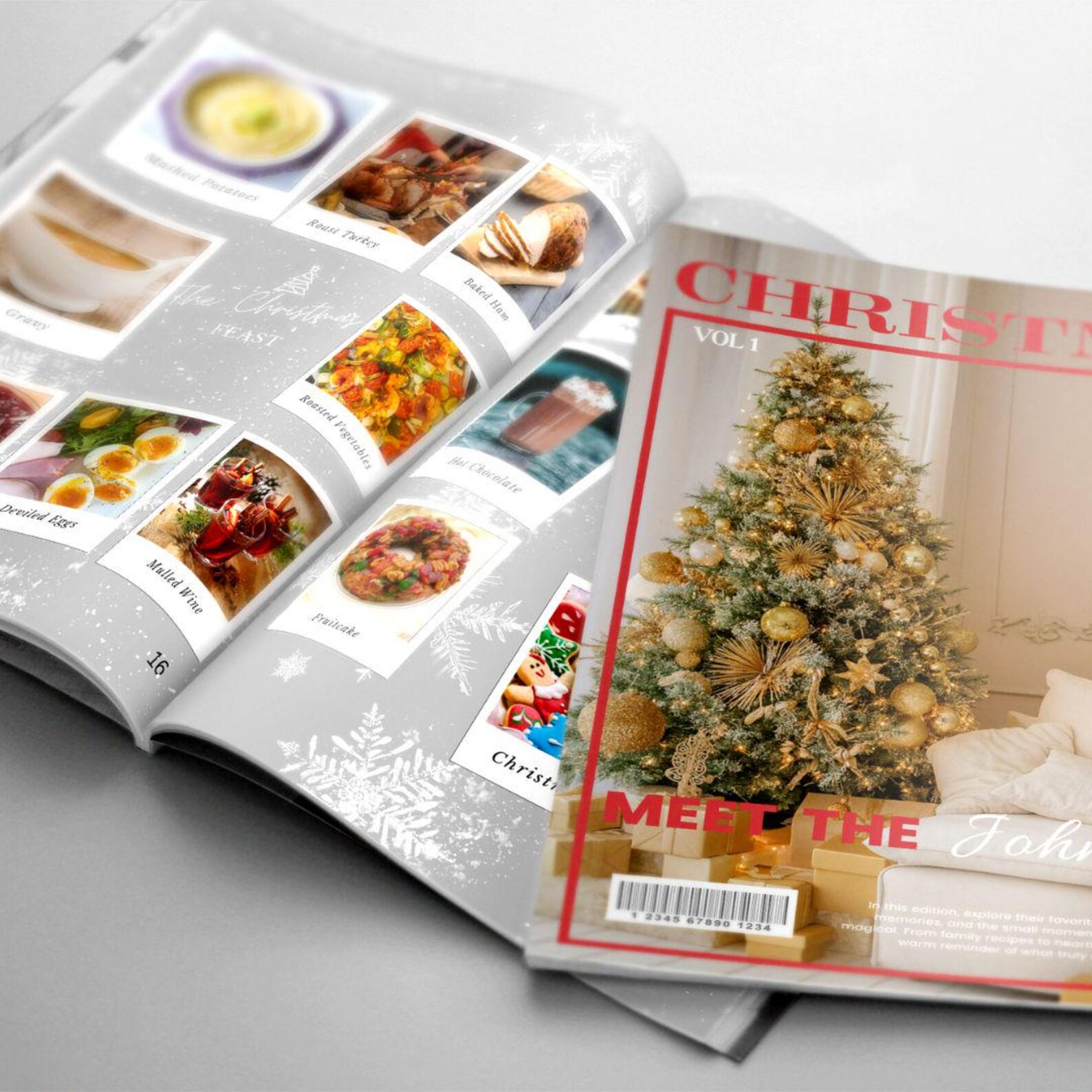 Family Christmas Magazine Template | Editable Canva Template ...