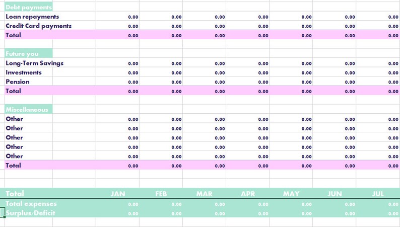 Excel Template for Budgeting and Tracking Savings - Etsy