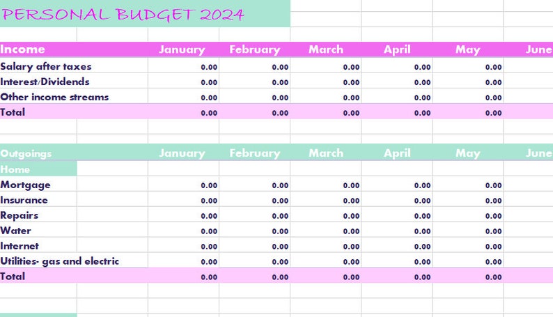 Excel Template for Budgeting and Tracking Savings - Etsy