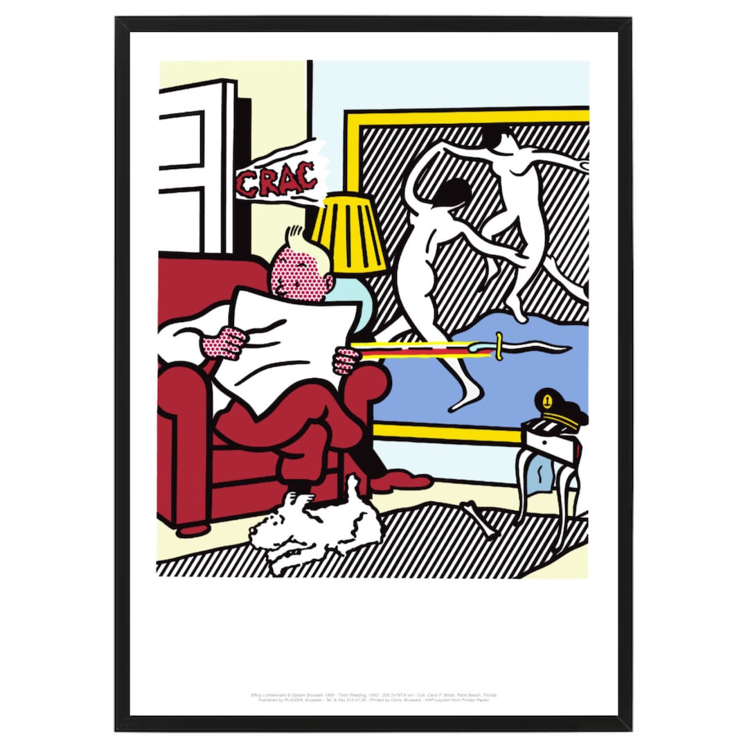 Poster 70 X 50 Cm HD tintin Reading by Roy Lichtenstein - Etsy