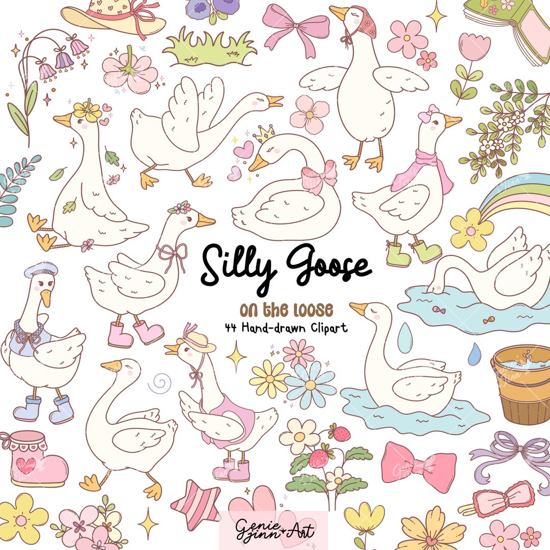 Pastel Silly Goose Clipart: Spring Clipart, Pastel Spring, Flower ...