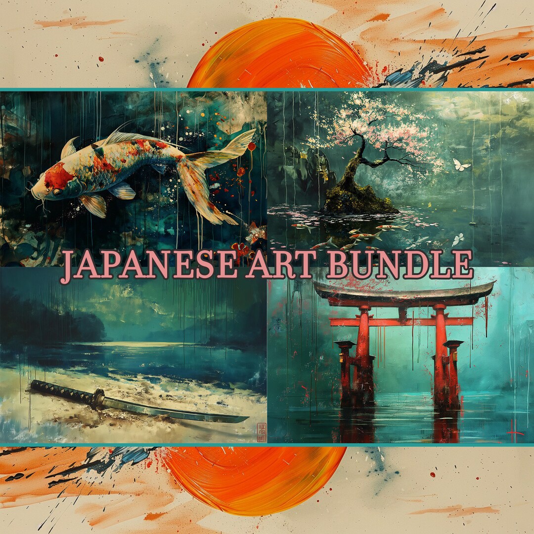Japanese Art Bundle DIGITAL DOWNLOAD Printable Wall Art Postcard ...