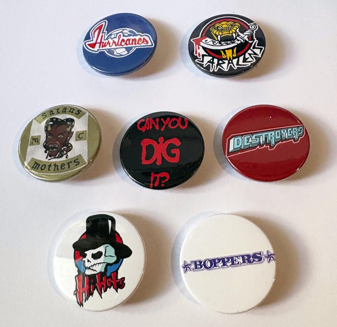 The Warriors Movie Gang Buttons, 1.37" Pinback Badges, Set of 7 - Etsy