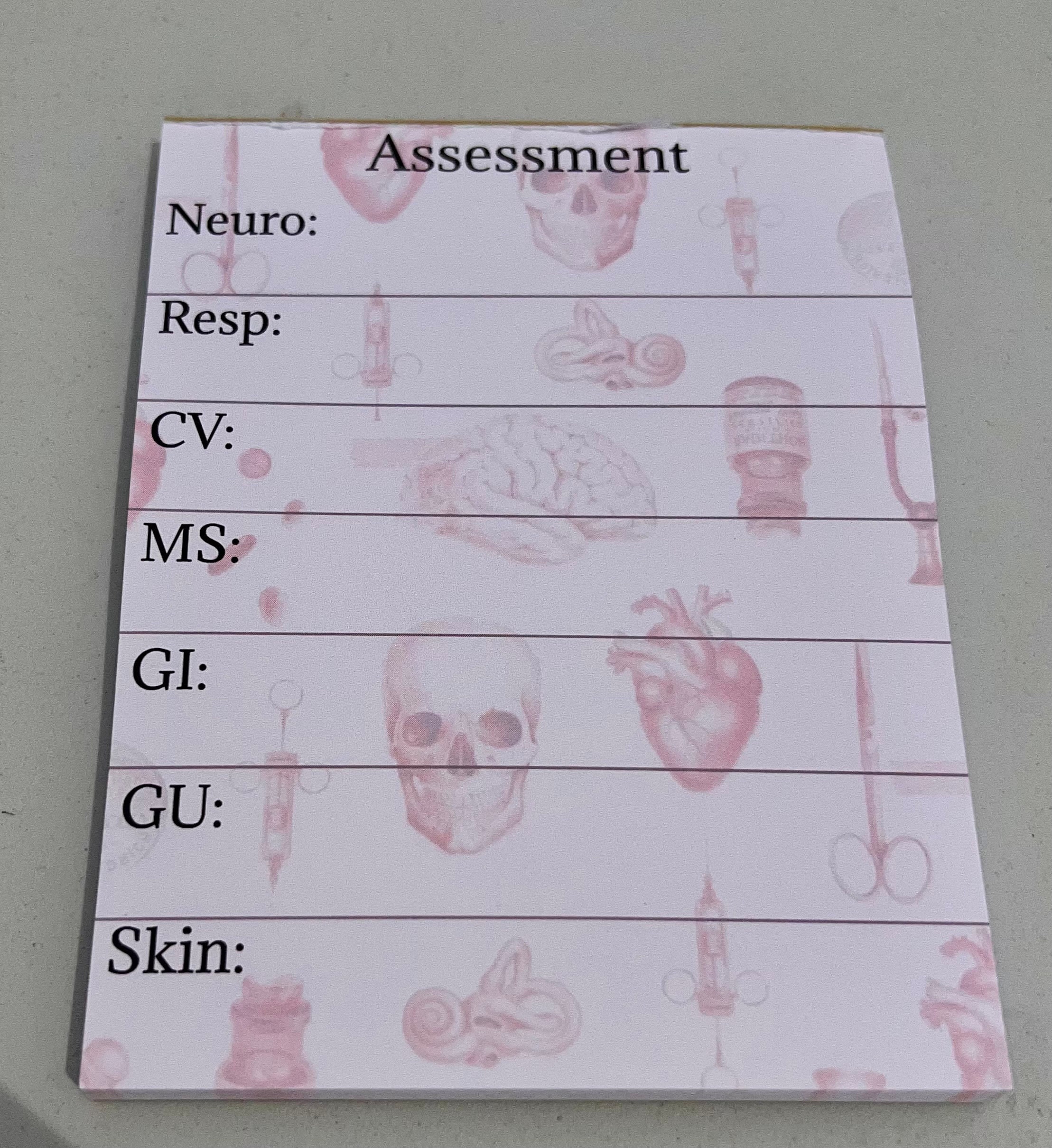 Assessment Notepad - Etsy