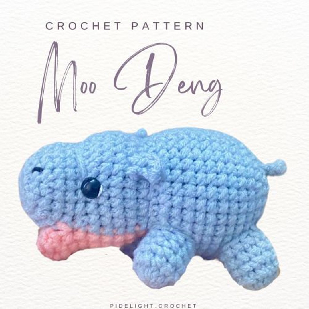 Crochet Pattern Moo Deng, Handmade Pattern Moo Deng Keychain, Amigurumi ...