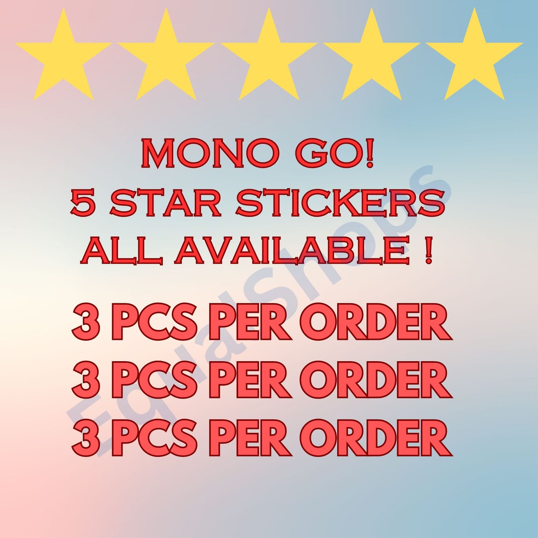 Bundle 3 PCS PER ORDER 5 Star Sticker Mono Go Fast Send If Online (read ...